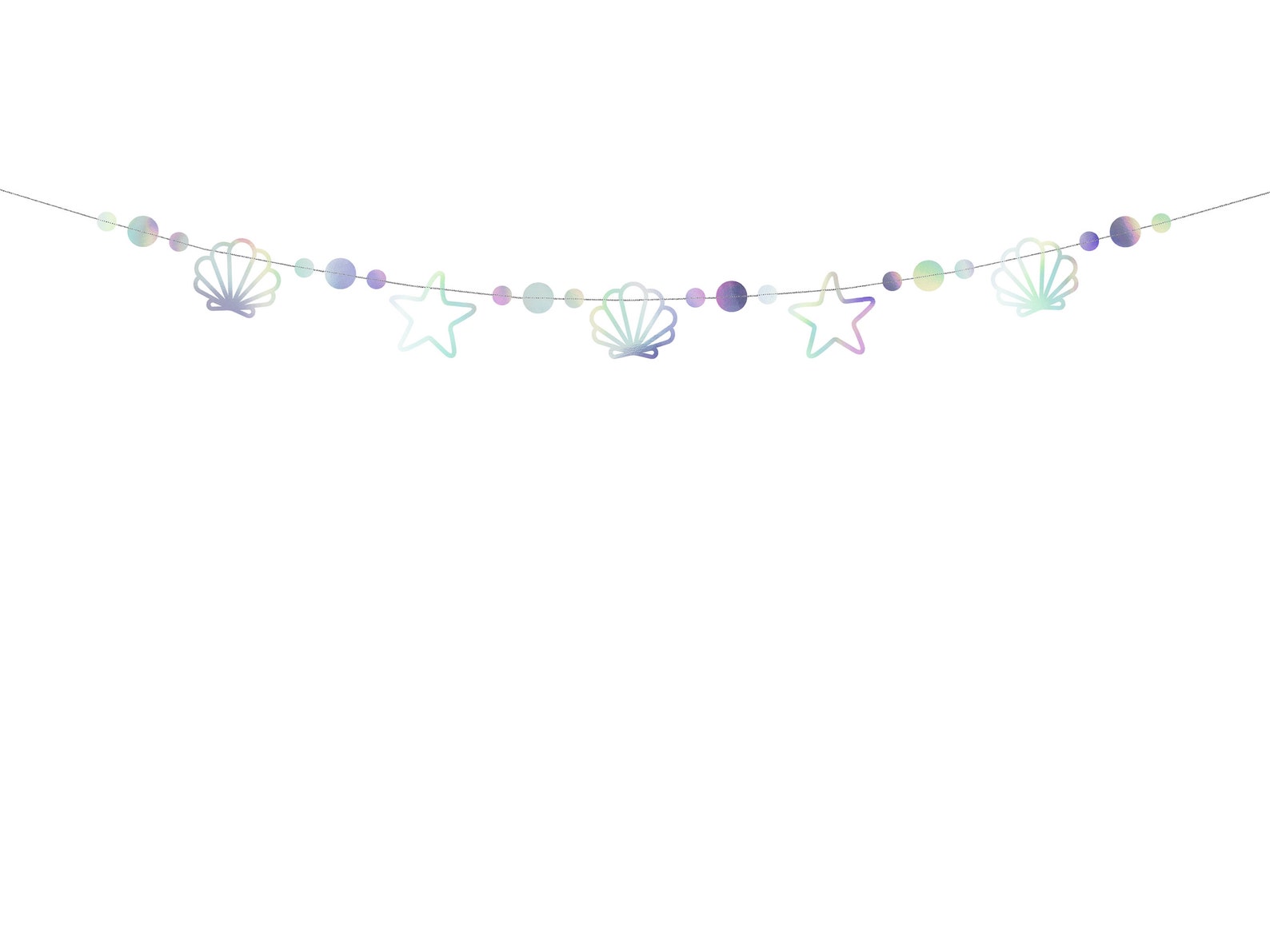 Seashell Mermaid Garland Iridescent Mermaid Party Banner - Etsy