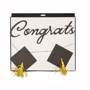 Graduation Cap Party Banner | Grad Cap Paper Garland | Graduation Decor ...