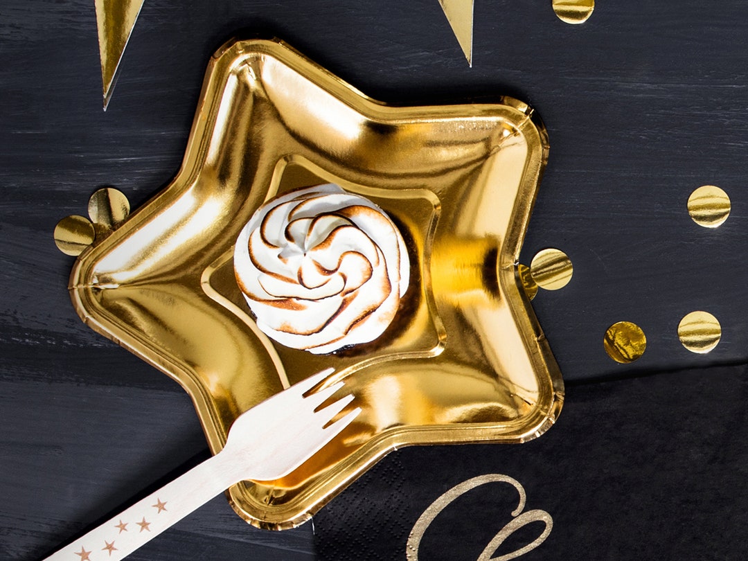 Gold Star Plates | Gold Foil Star Plates | Twinkle Twinkle Little Star ...