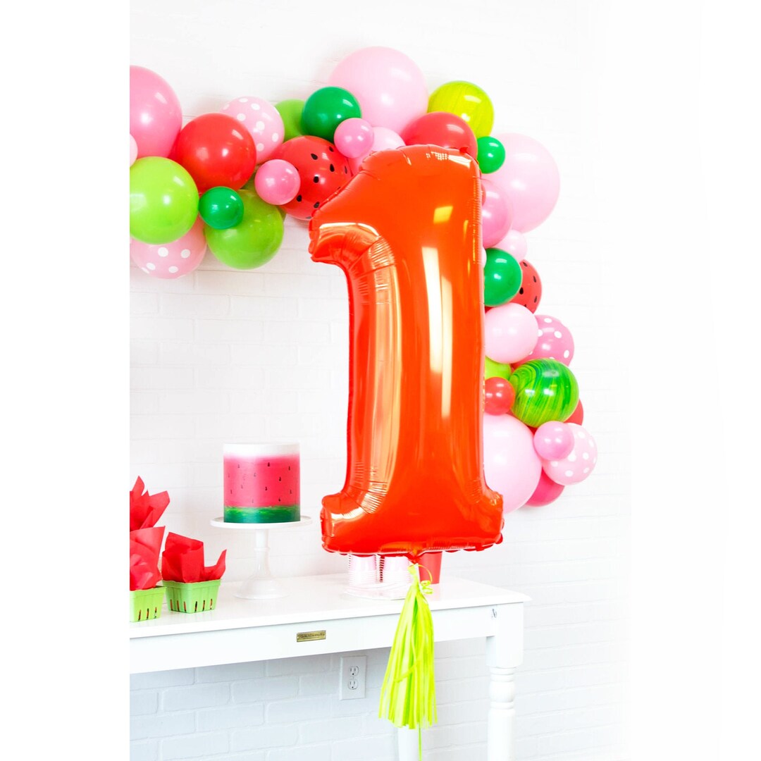 Giant Number Balloons - Bright Red Mylar Number Balloons - 40" Inch ...