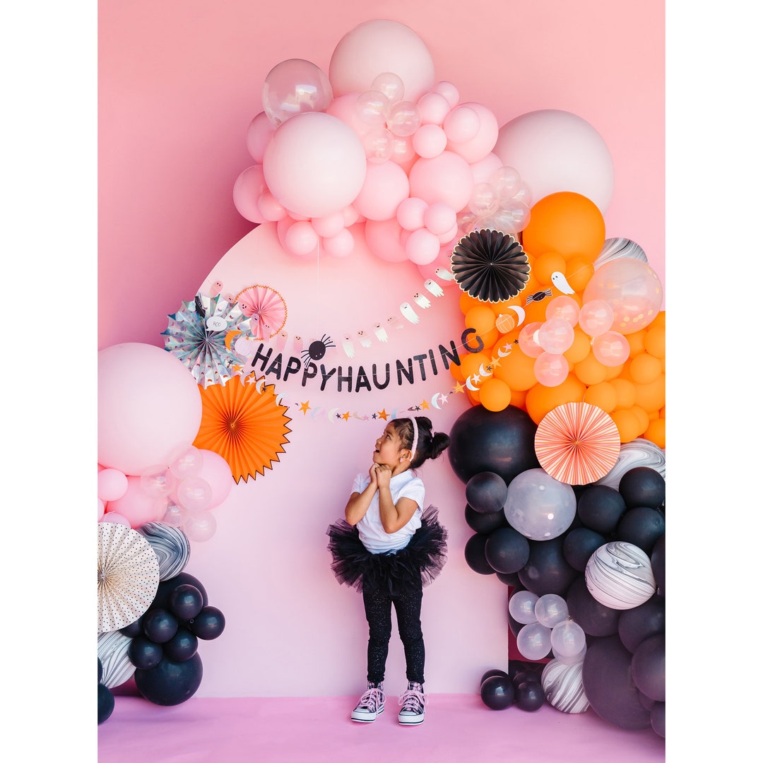Pink and Orange Halloween Balloon Garland | Halloween Balloon Arch Kit ...