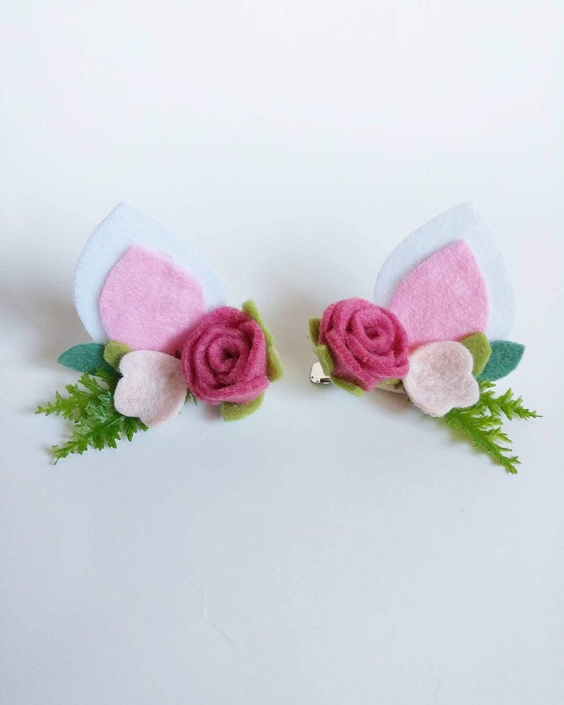 Easter Hair Clips Floral Hair Clips Bunny Hair Clip - Etsy