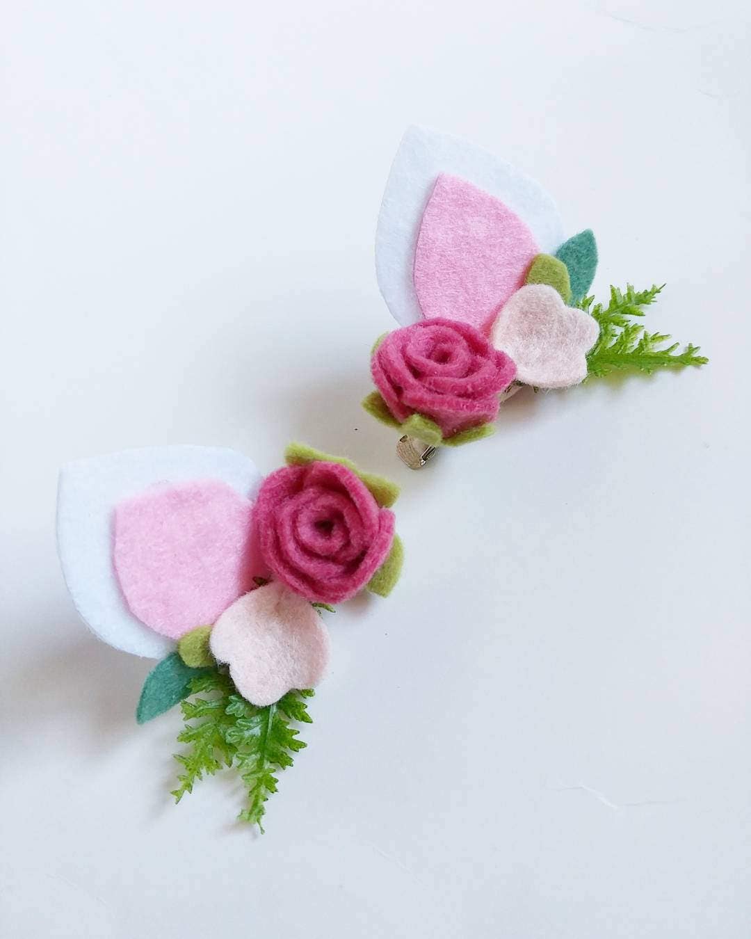 Easter Hair Clips Floral Hair Clips Bunny Hair Clip - Etsy