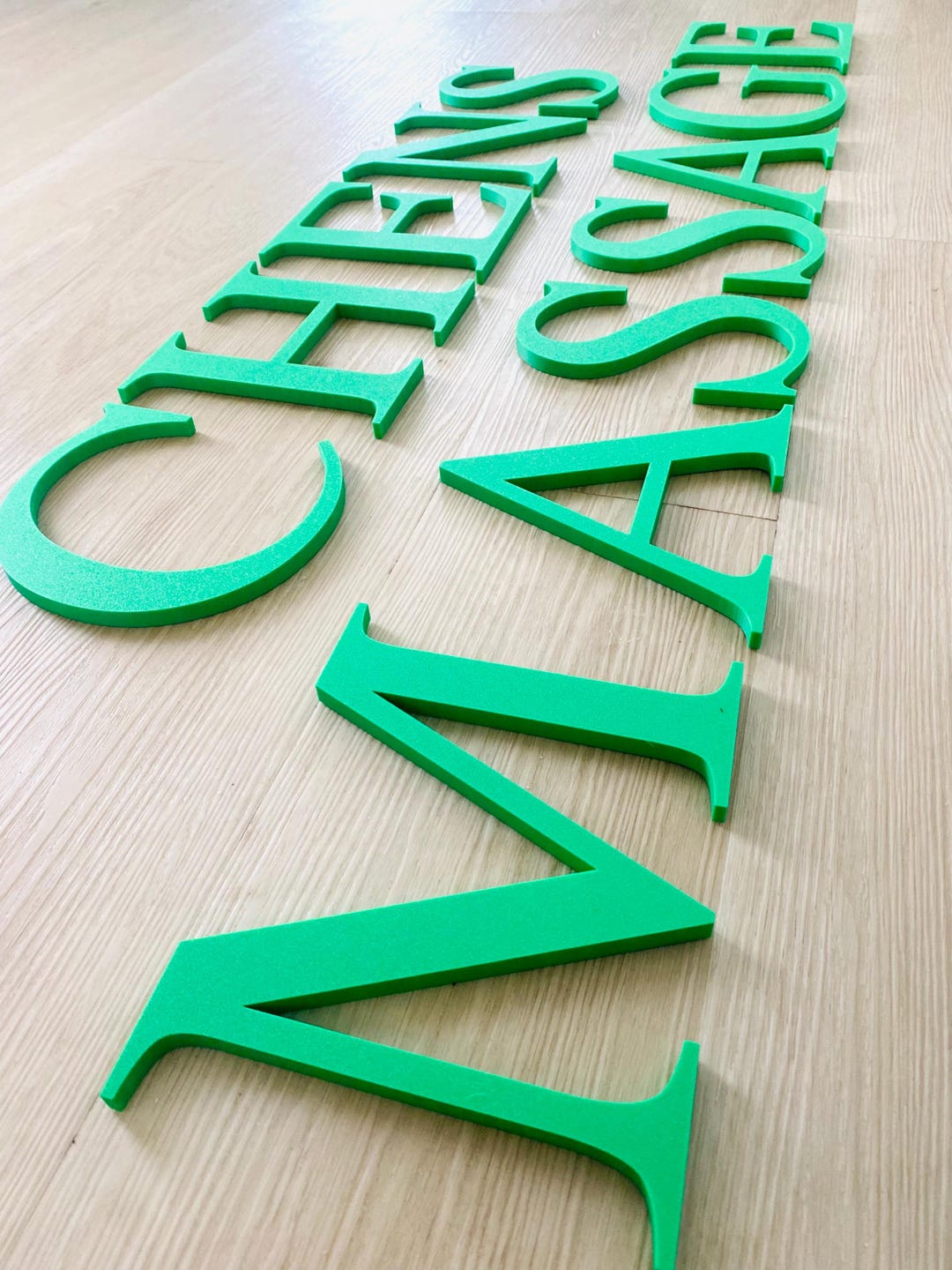 Green 3D Letter Sign Customizable Green 3D Letters Print Any Font ...
