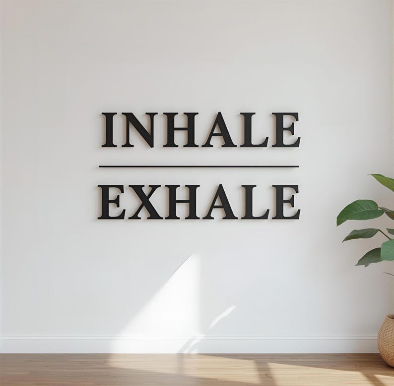 Yoga Wall Decor INHALE EXHALE Sign Gym Studio Decor Meditation Decor ...
