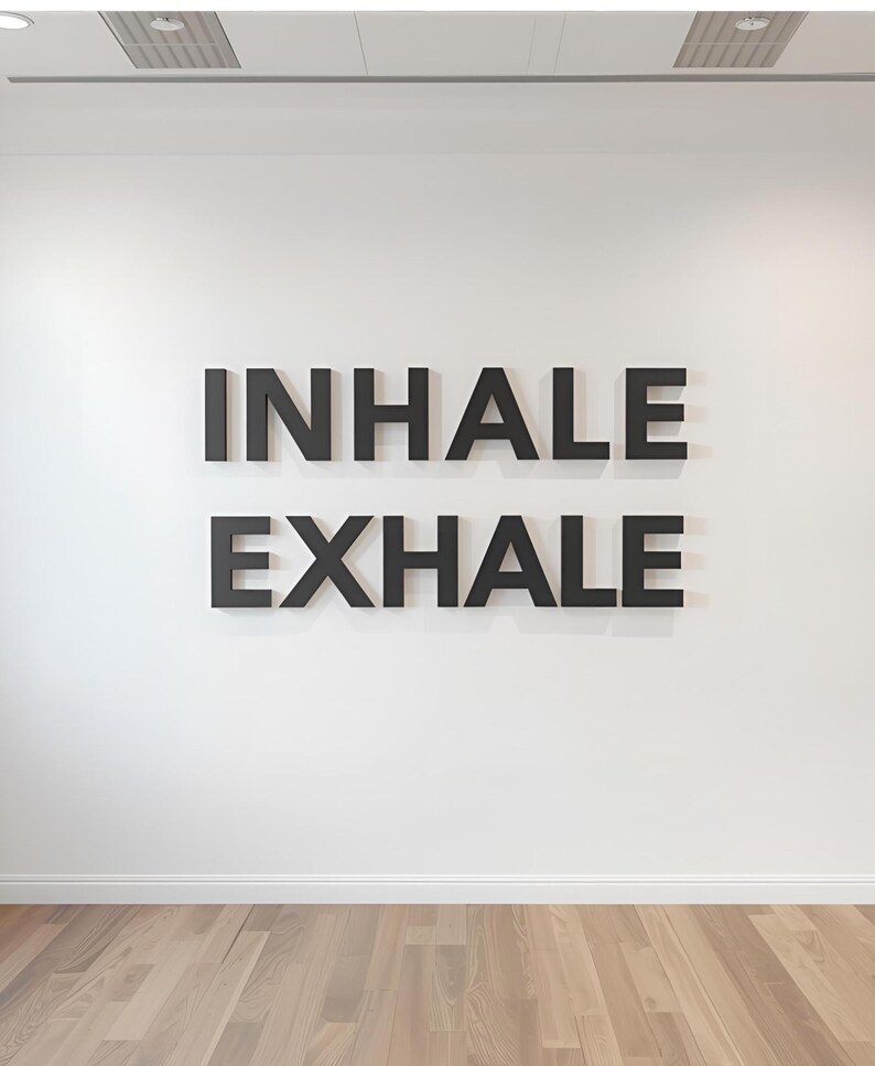 Yoga Wall Decor INHALE EXHALE Sign Gym Studio Decor Meditation Decor ...