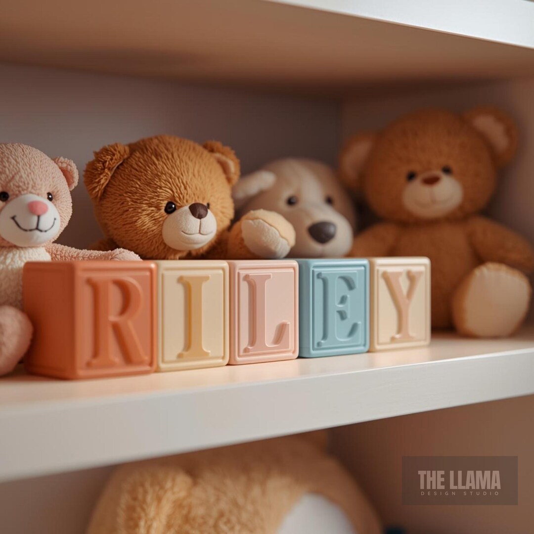Custom Name Alphabet Blocks for Nursery Decor Baby Name Blocks ...