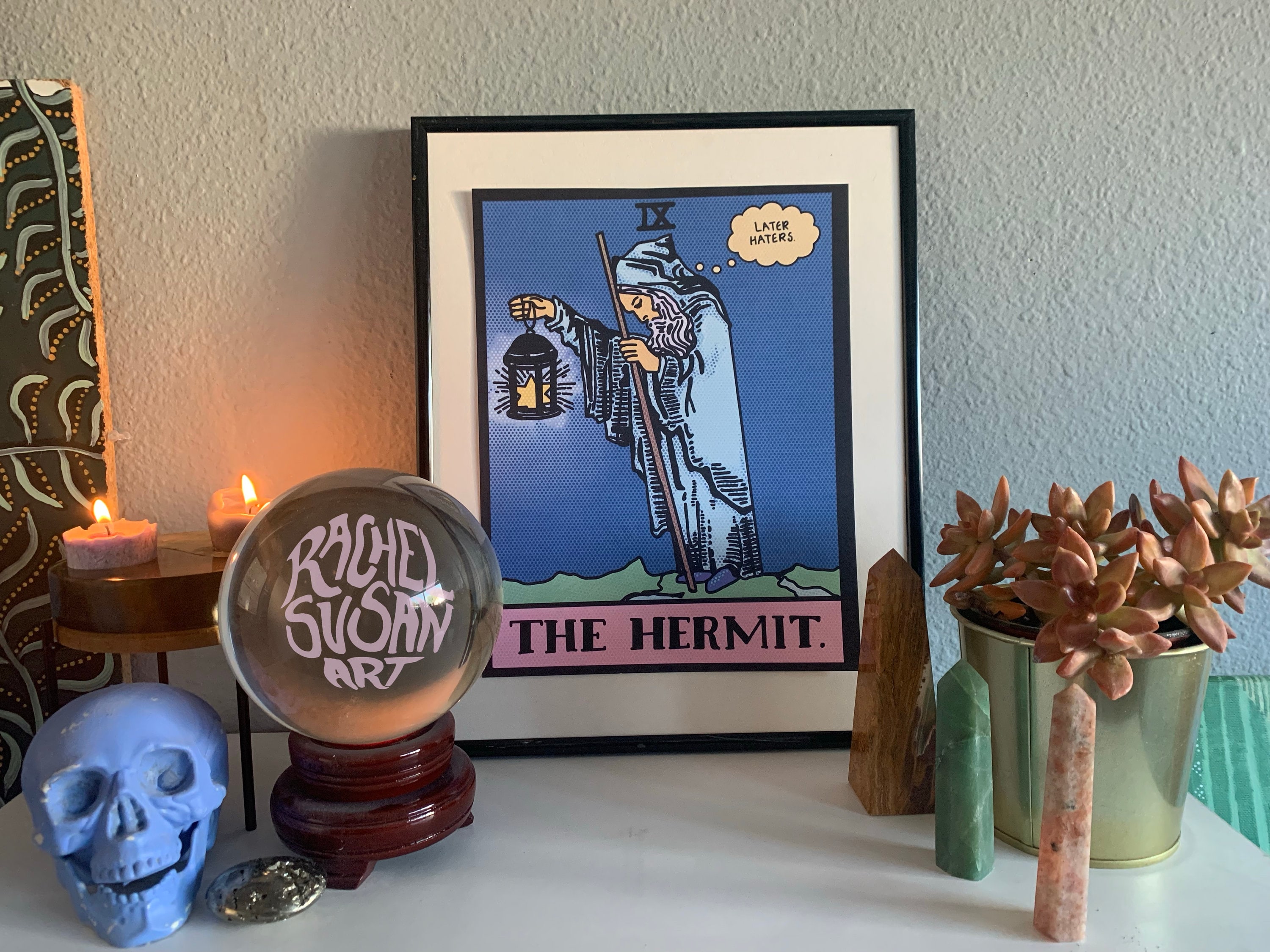The Hermit Rider-waite Style Comic "later Haters" Print - Etsy