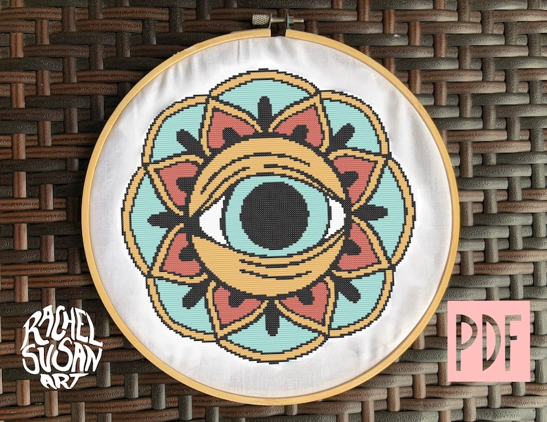 Traditional Eye Tattoo Cross Stitch Pattern - Etsy