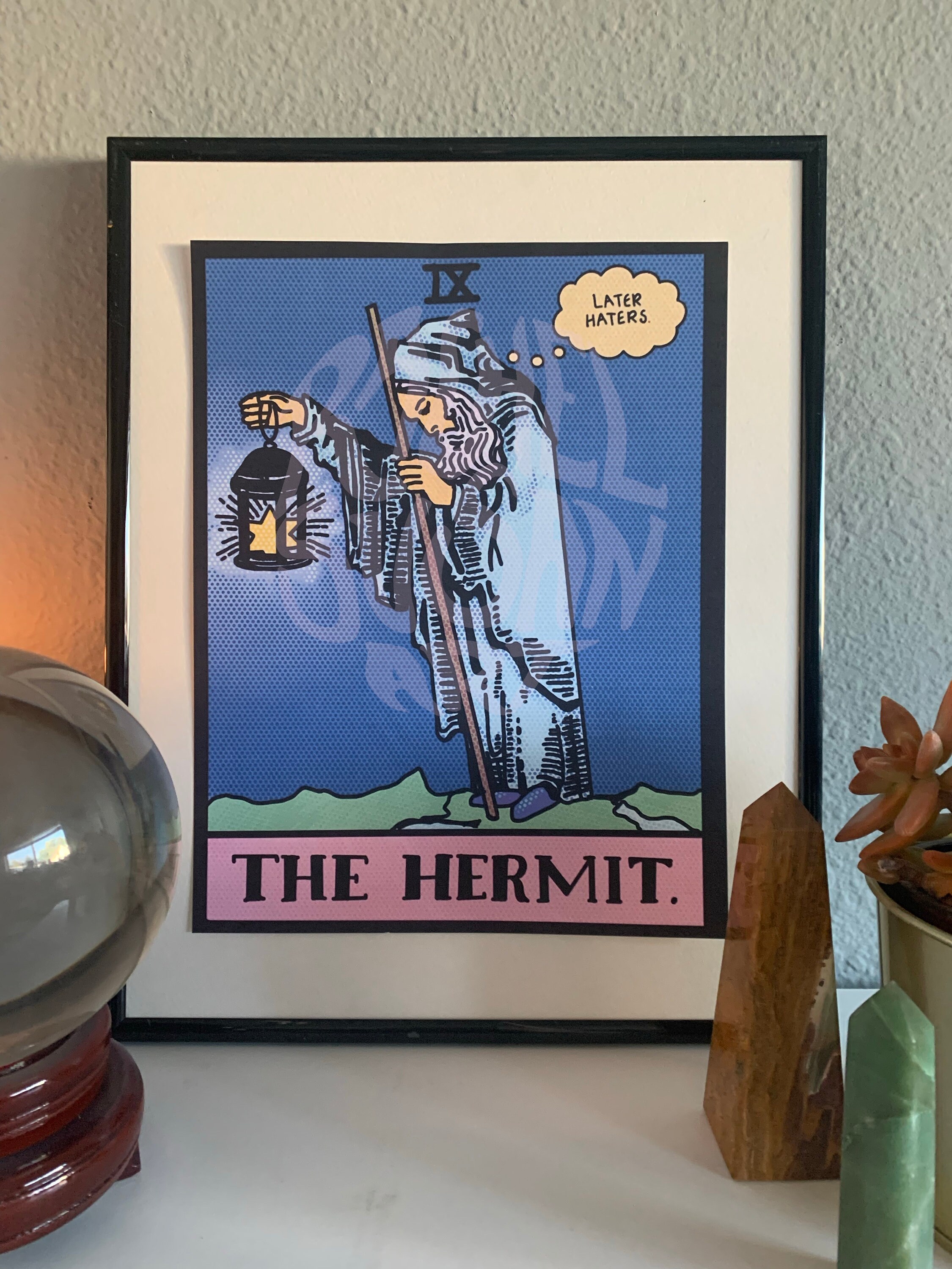 The Hermit Rider-waite Style Comic "later Haters" Print - Etsy