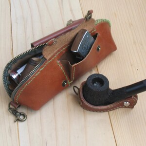 Leather Pipe Case Leather Pipe Pouch Pipe Holder Tobacco Bag Tobacco ...
