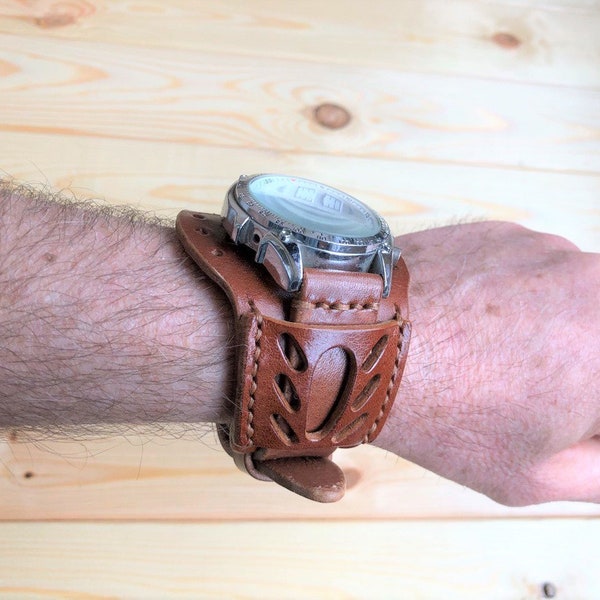Simple Leather Cuff - Etsy