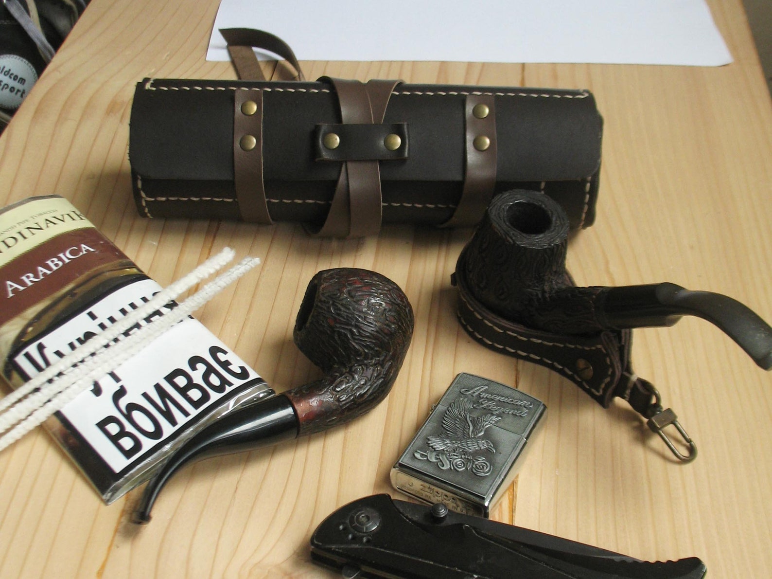 Large Leather Pipe Roll Roll for Two Smoking Pipes Travel - Etsy