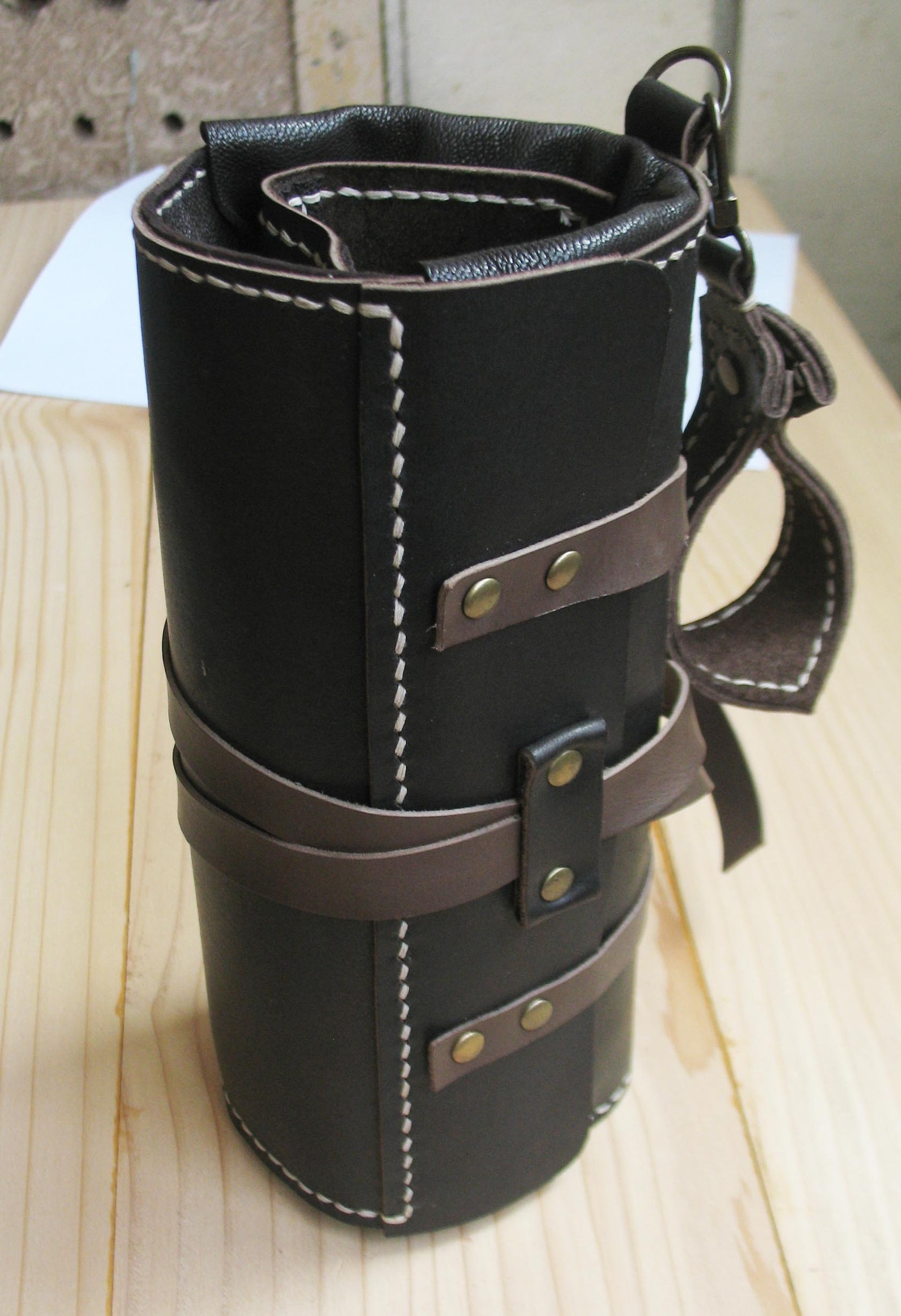 Large Leather Pipe Roll Roll for Two Smoking Pipes Travel Tobacco Case ...