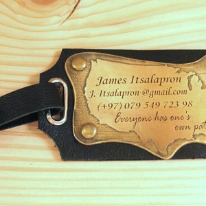 Custom Leather Luggage Tag Personalized Bag Tag Custom Metal Tag ...