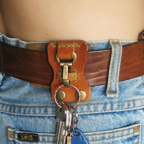 Belt Leather Key Fob Leather Keychain Belt Clip Leather Key - Etsy