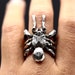 SPIDER RING- Sterling Silver 925 Adjustable Tarantula Ring- Geometric ...