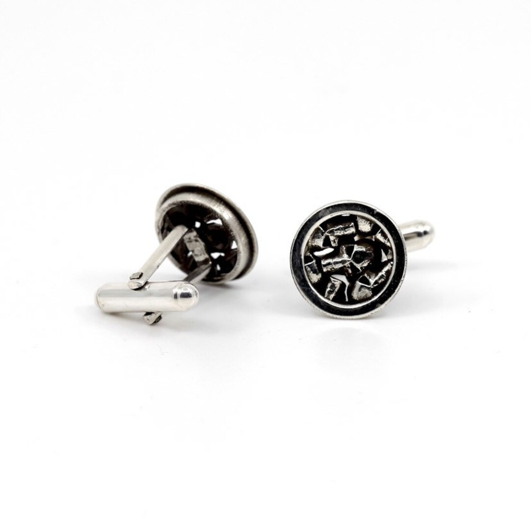 HUMAN SKULL CUFFLINKS Sterling Silver Round Skull Cufflinks Skull Head ...