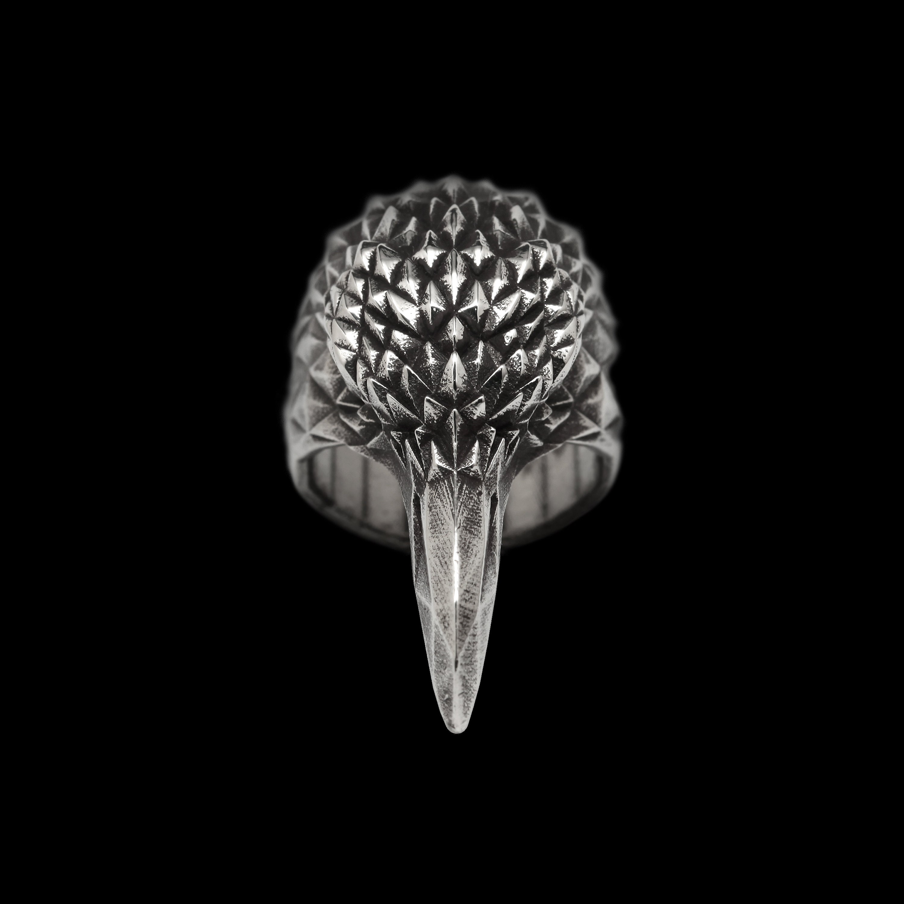 RAVEN RING Sterling Silver Crow Head Ring Large Geometric - Etsy