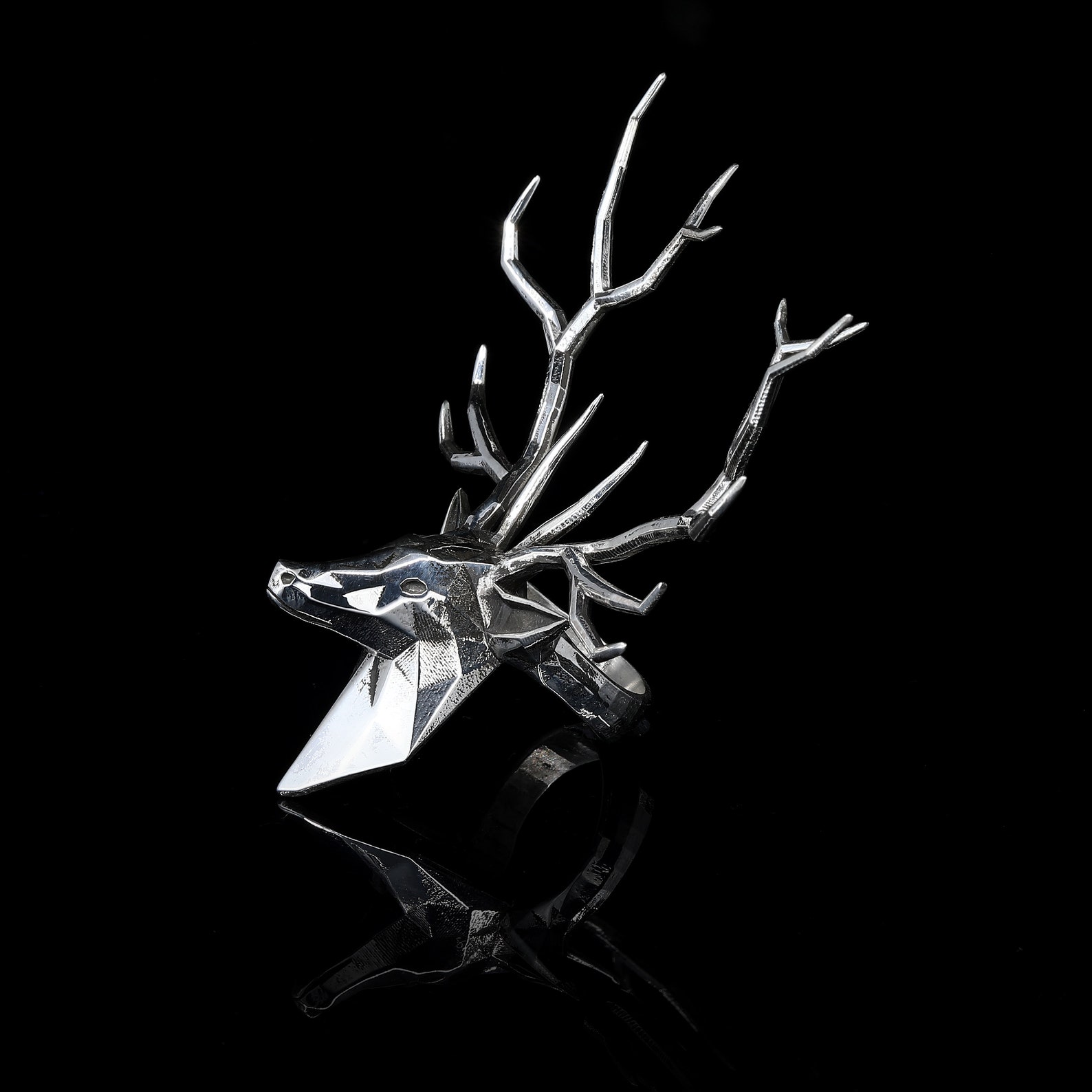 STAG DEER RING Sterling Silver Vvilk - Etsy