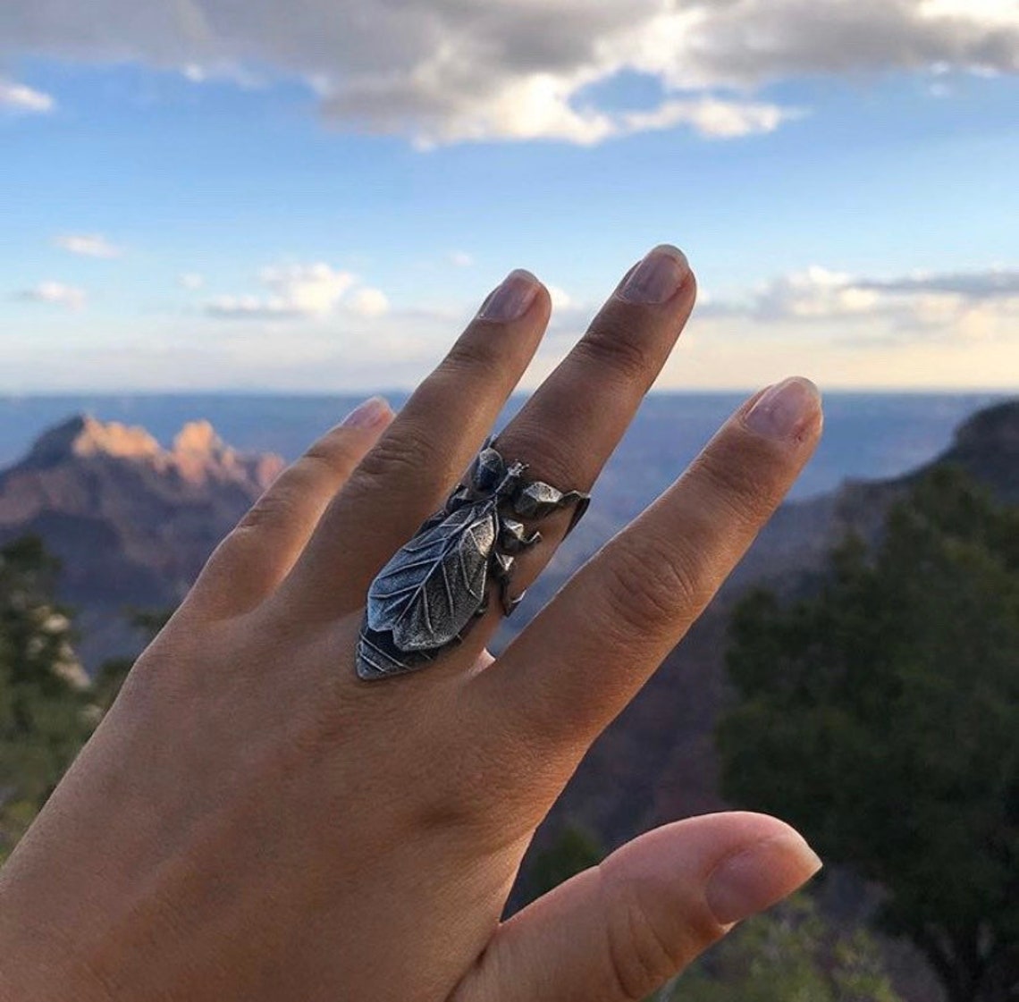 LEAF INSECT RING Sterling Silver Vvilk - Etsy