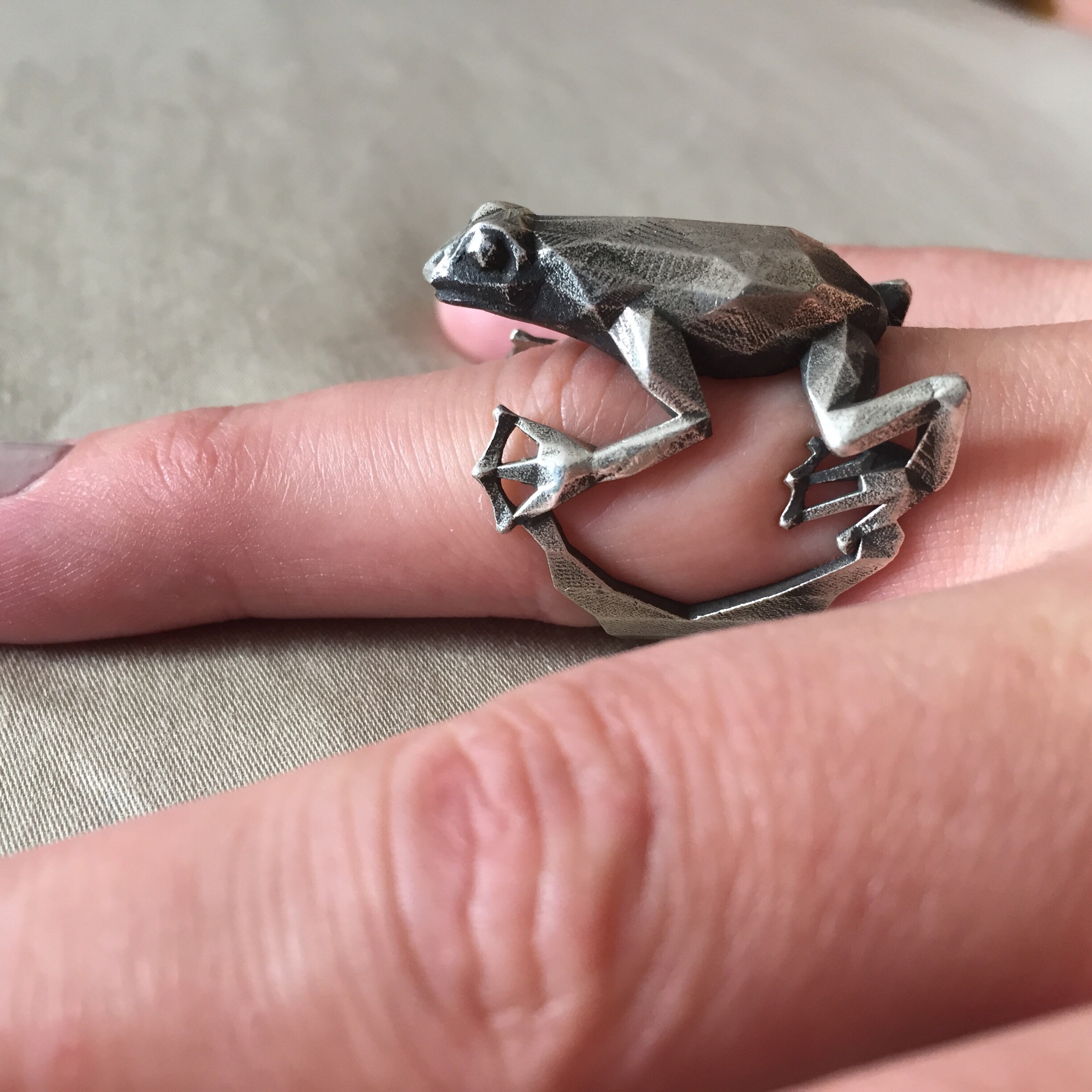 TREE FROG Ring Sterling Silver VvILK | Etsy