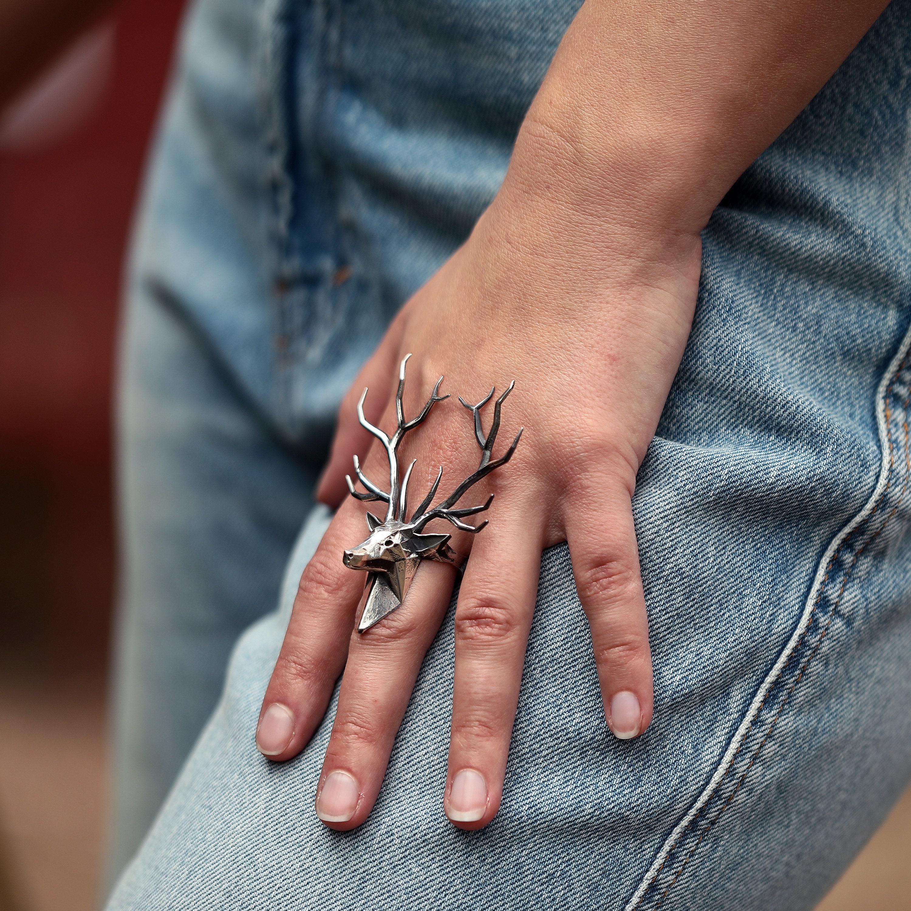STAG DEER RING Sterling Silver Vvilk - Etsy