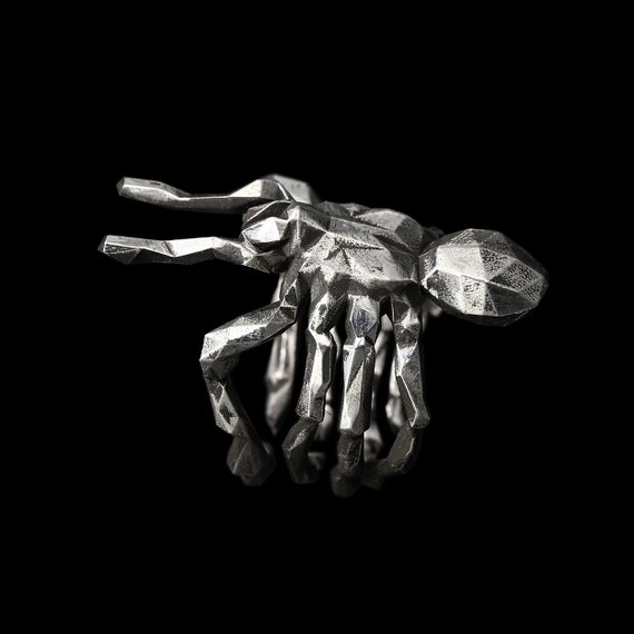SPIDER RING Sterling Silver 925 Adjustable Tarantula Ring | Etsy