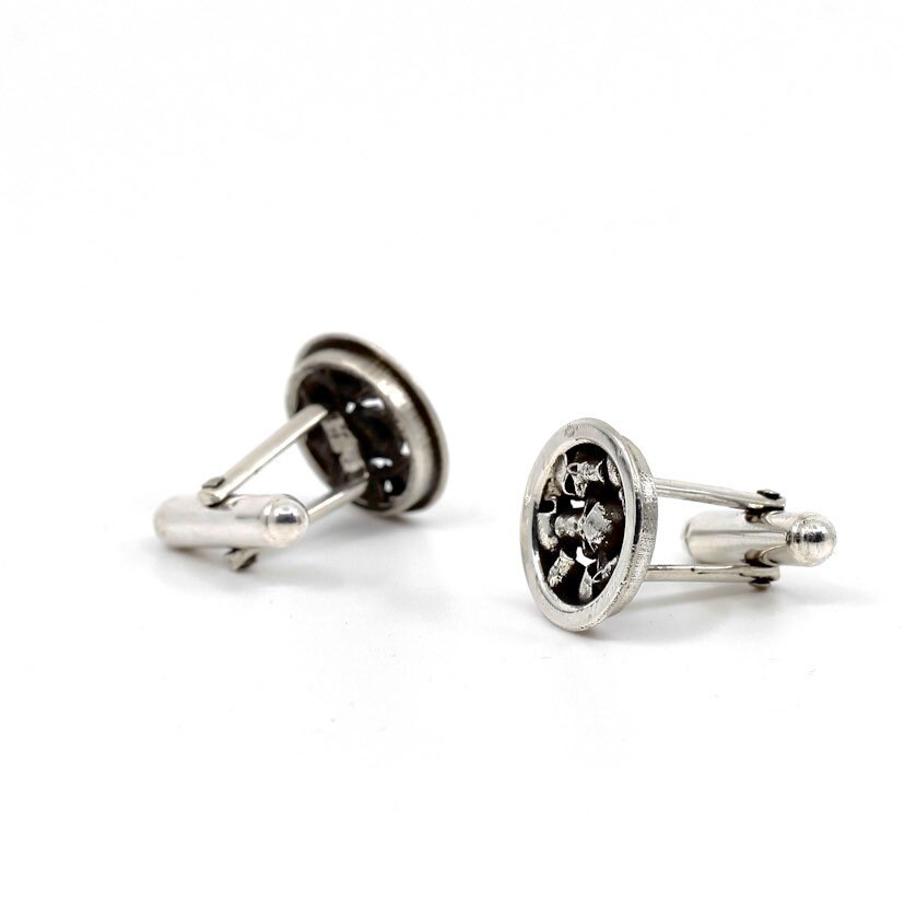 HUMAN SKULL CUFFLINKS Sterling Silver Round Skull Cufflinks - Etsy