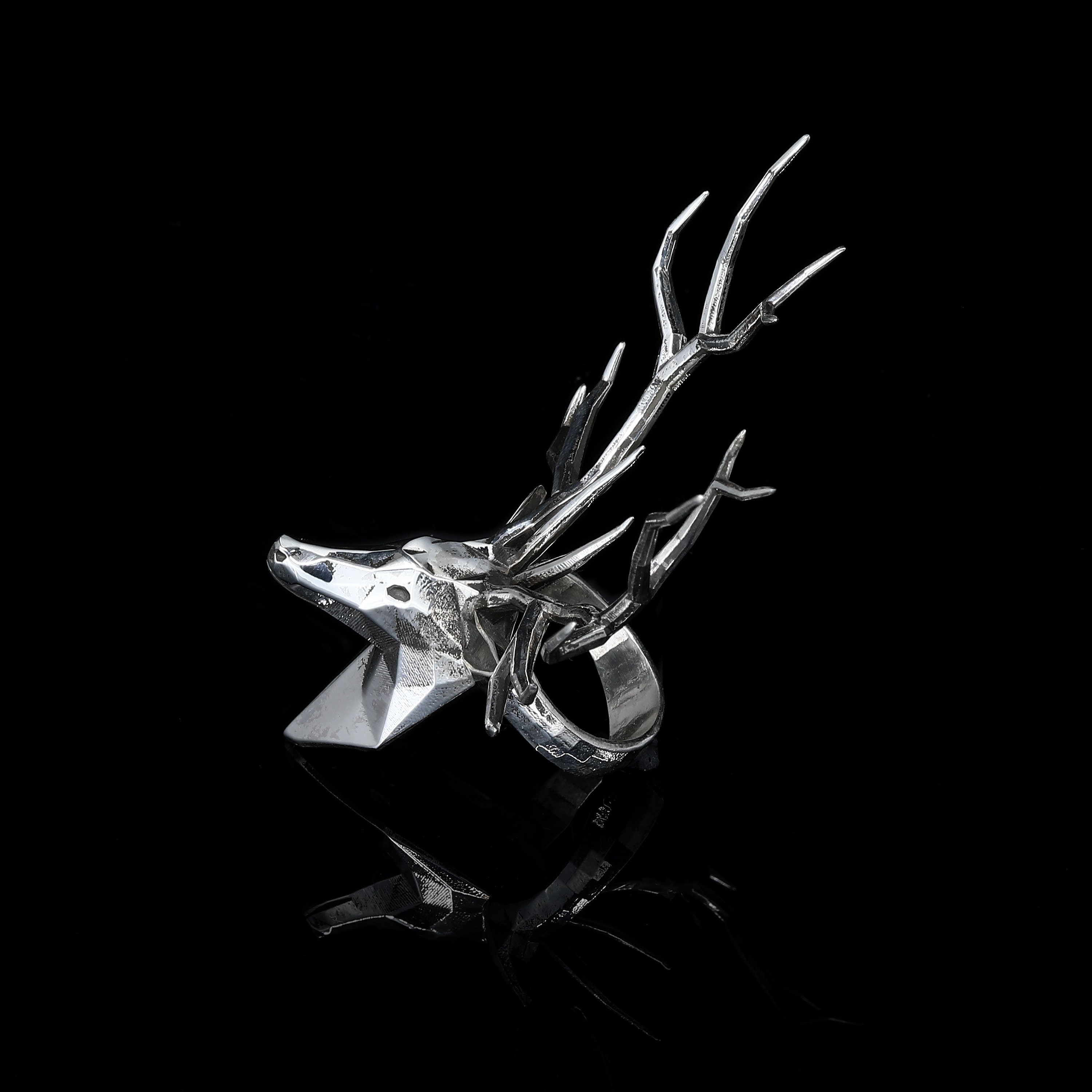 STAG DEER RING Sterling Silver Vvilk - Etsy