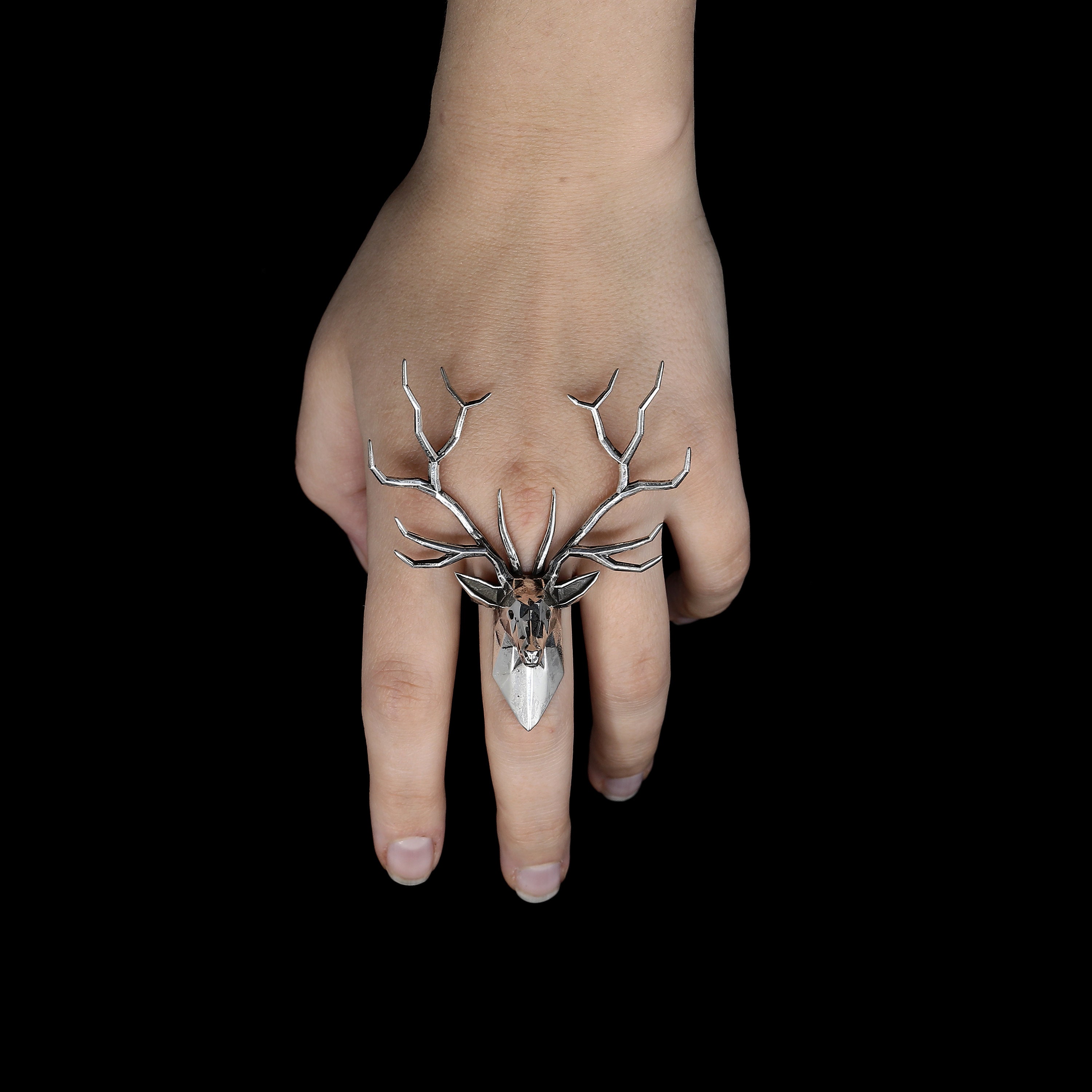 STAG DEER RING Sterling Silver Vvilk - Etsy