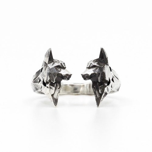 ADJUSTABLE WOLF RING Sterling Silver Statement Wolf Ring - Etsy