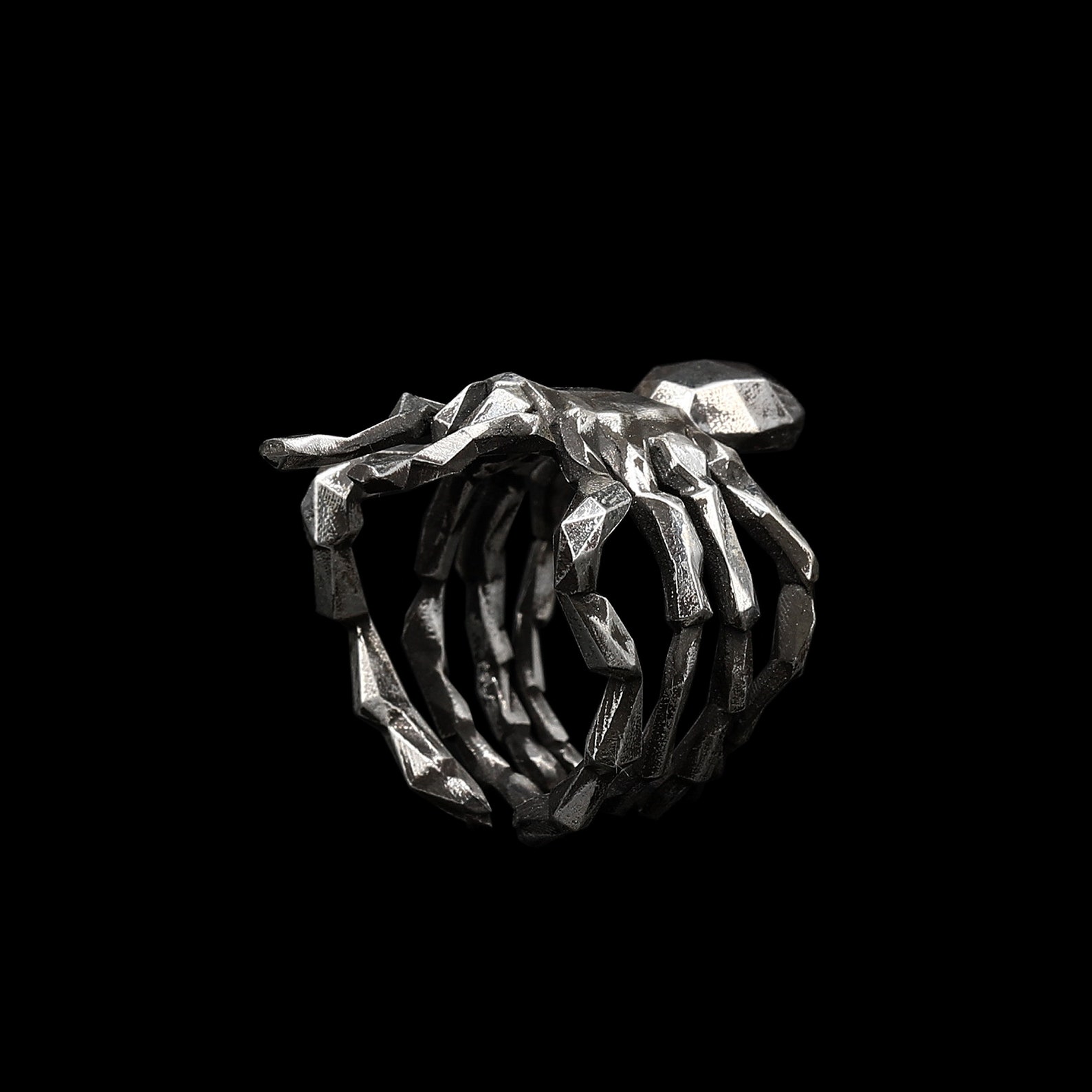 SPIDER RING- Sterling Silver 925 Adjustable Tarantula Ring- Geometric ...