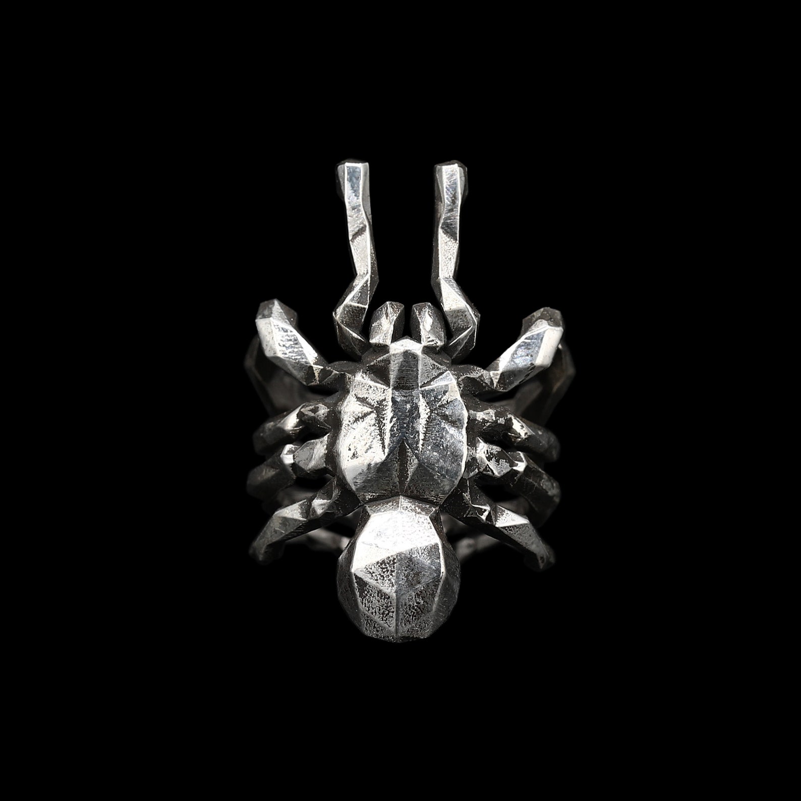 SPIDER RING- Sterling Silver 925 Adjustable Tarantula Ring- Geometric ...