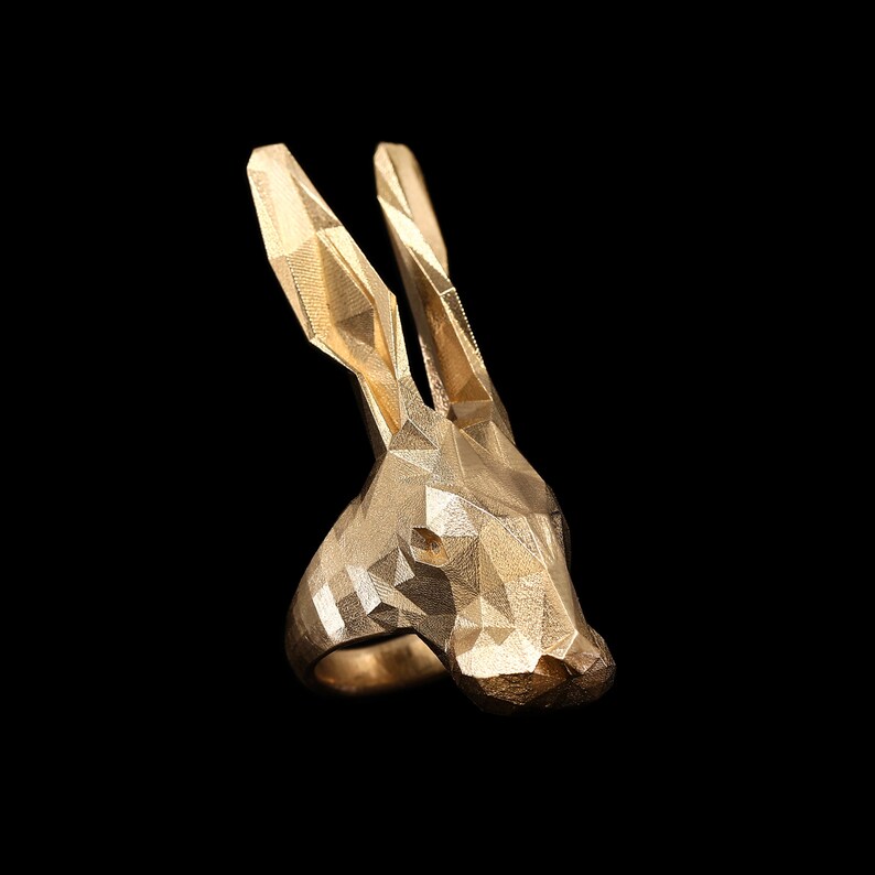 RABBIT HARE RING Gold Vvilk - Etsy