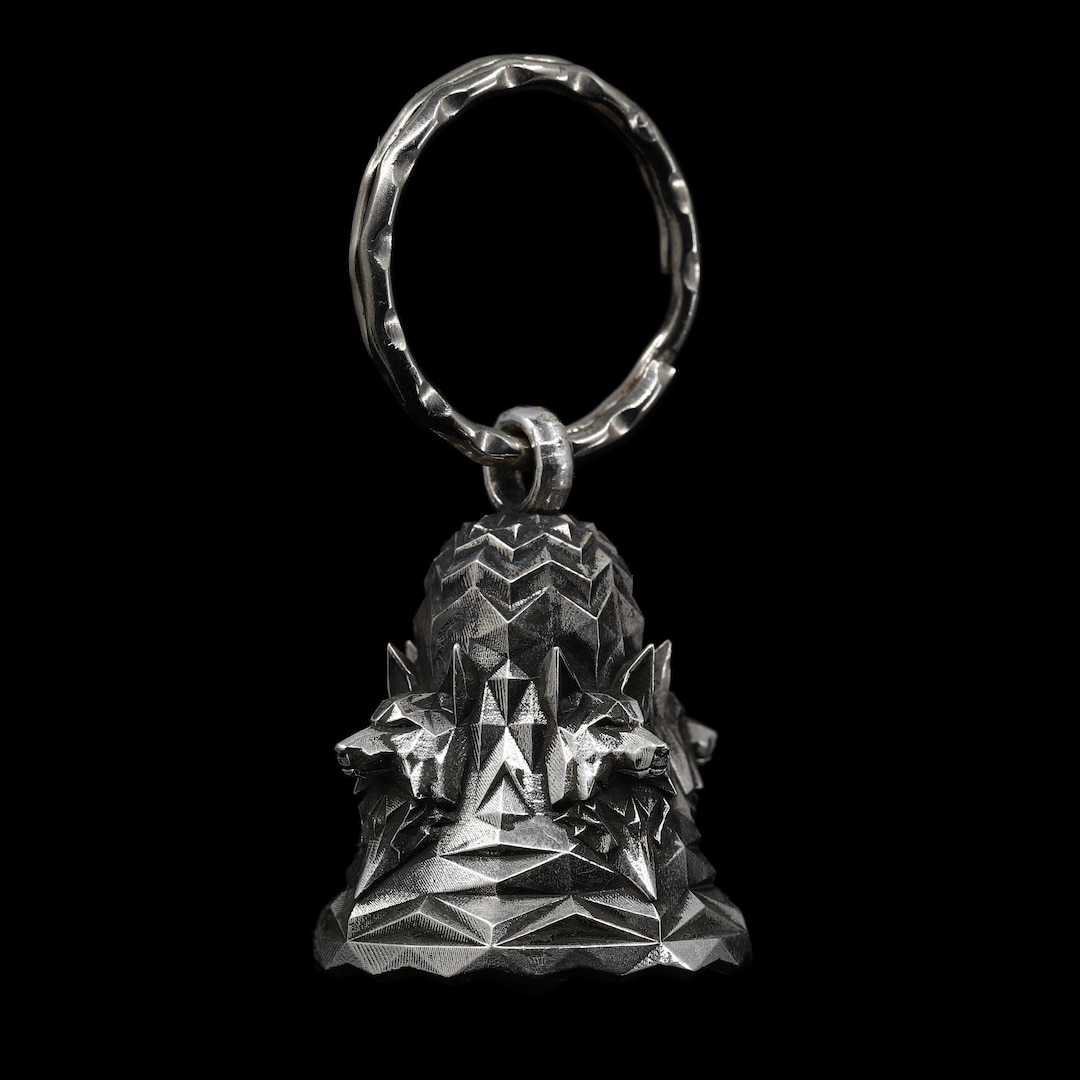 Sterling Silver Wolf Guardian Bell- Motorcycle Gremlin Bell- Custom ...