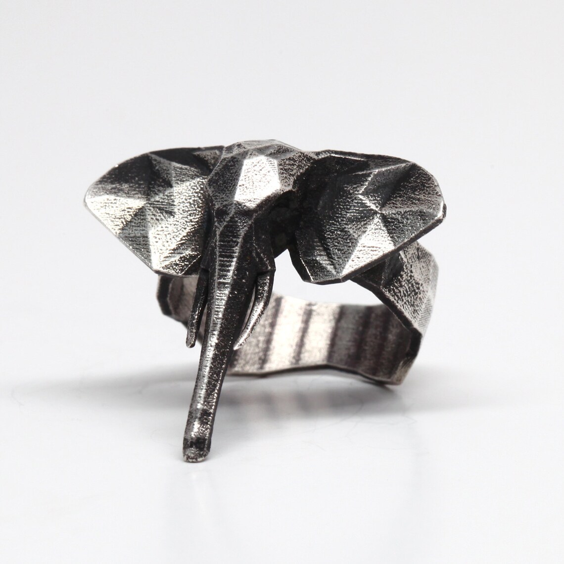 ELEPHANT RING- Sterling Silver Geometric Ring- Statement Ring-origami ...