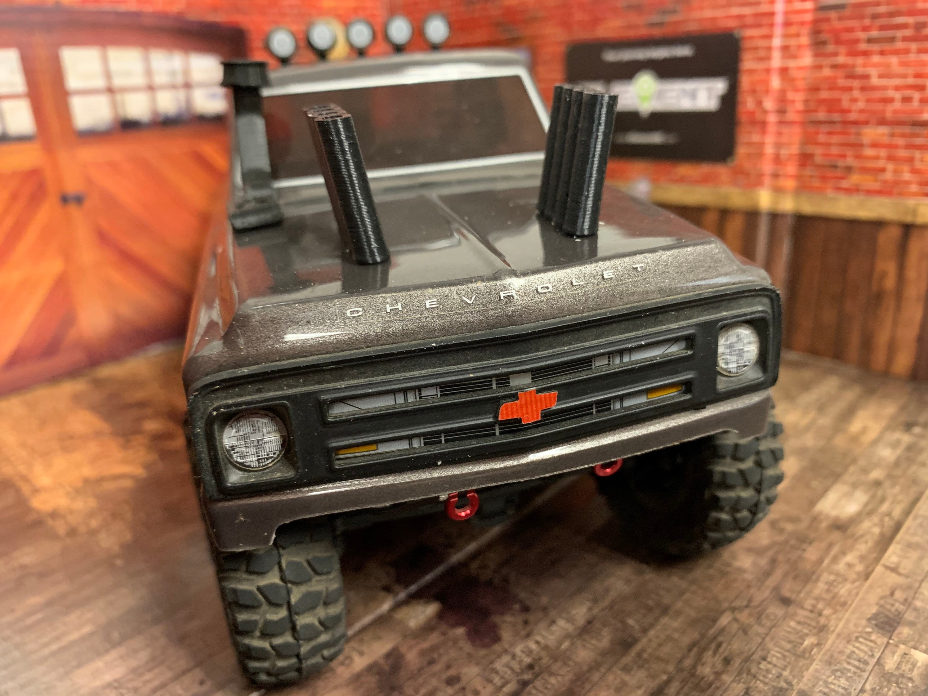 Hood Mounted Exhaust Stacks for 1/24 Micro Crawlers SCX24 and Enduro24 ...