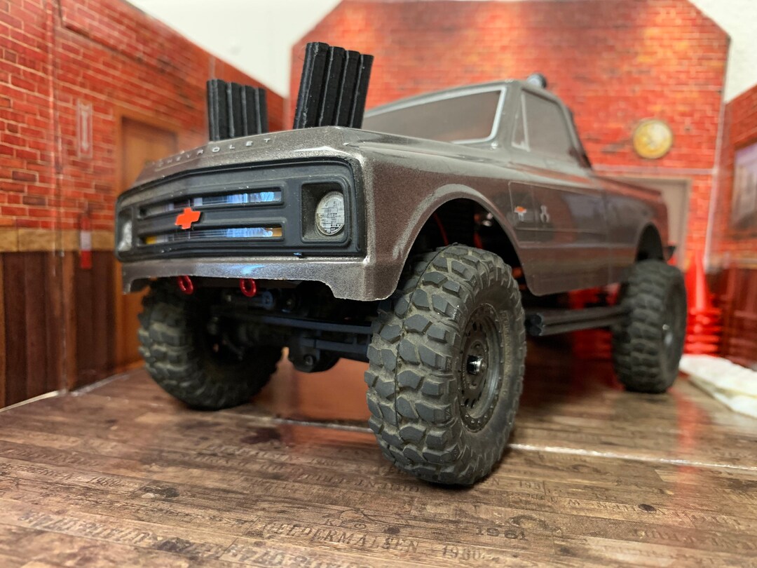 Hood Mounted Exhaust Stacks for 1/24 Micro Crawlers SCX24 and Enduro24 ...