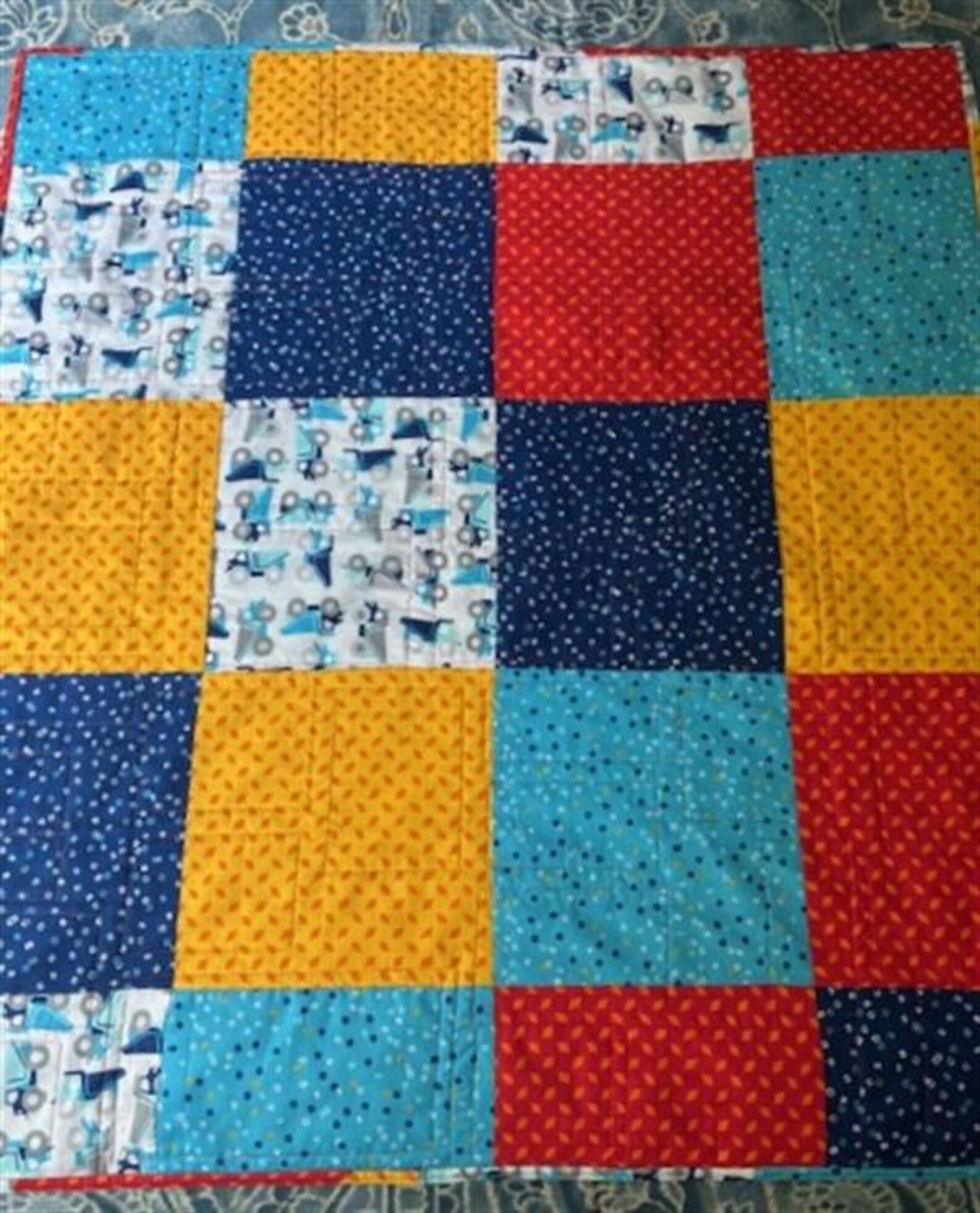 Colorful Trucks, Construction Equipment Child Quilt Handmade Cotton - Etsy