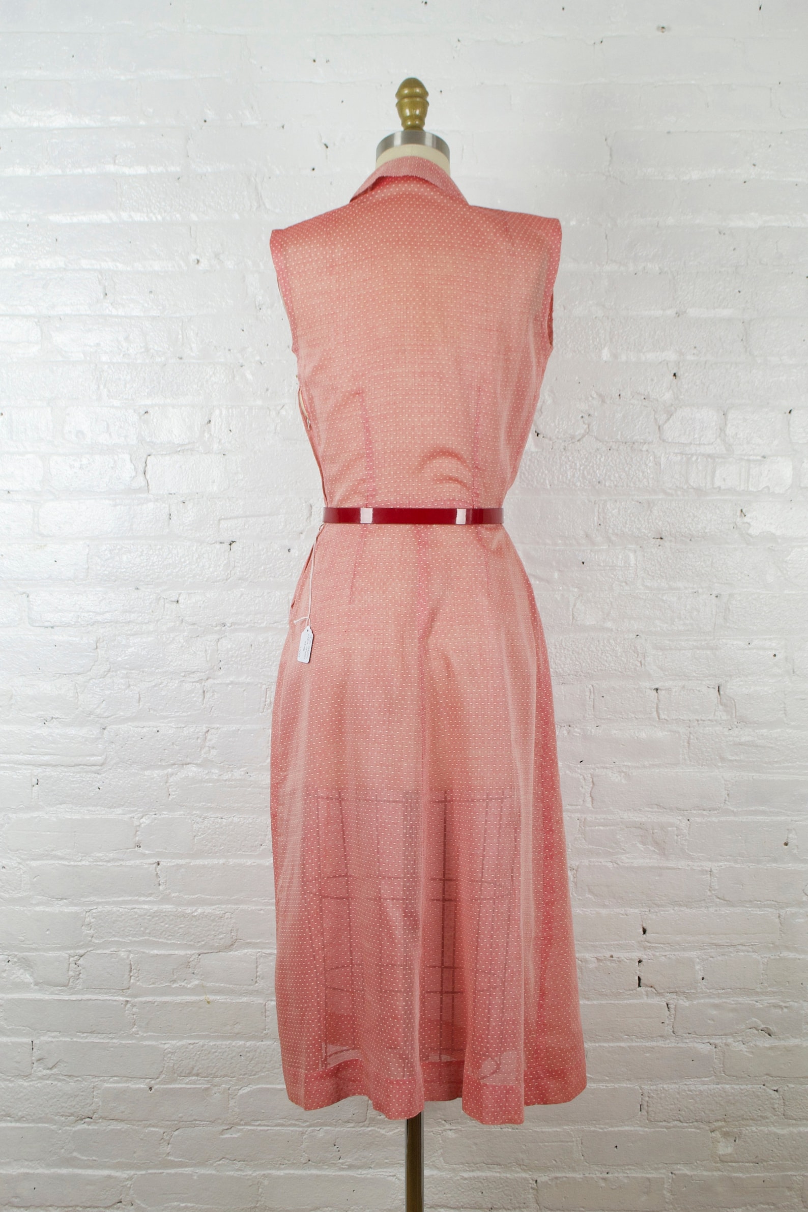 1950s Sheer Cotton Shirtdress . Vintage 50s Mauve Pink Polka - Etsy