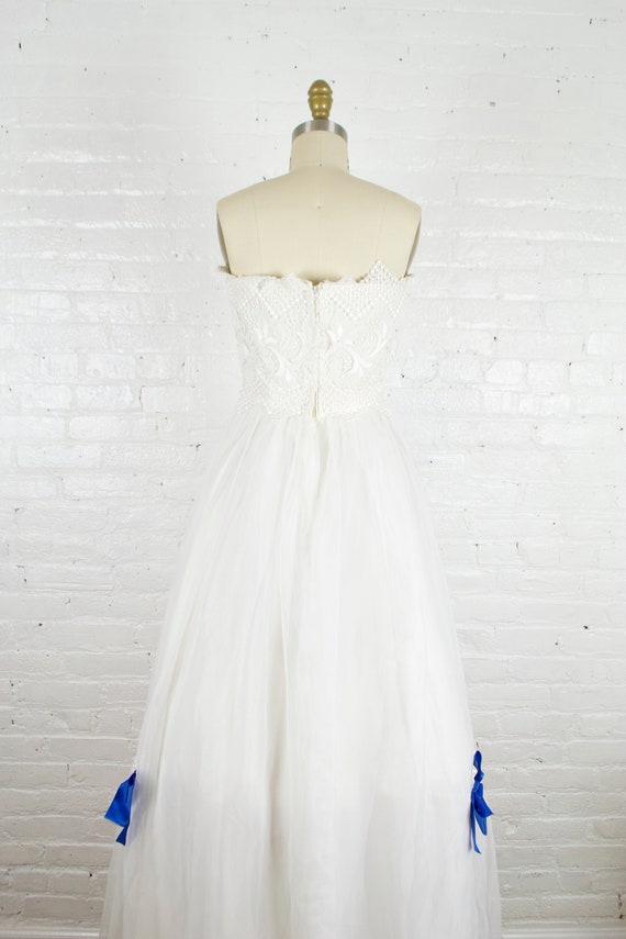 1950s strapless wedding gown . 50s white chiffon and … - Gem