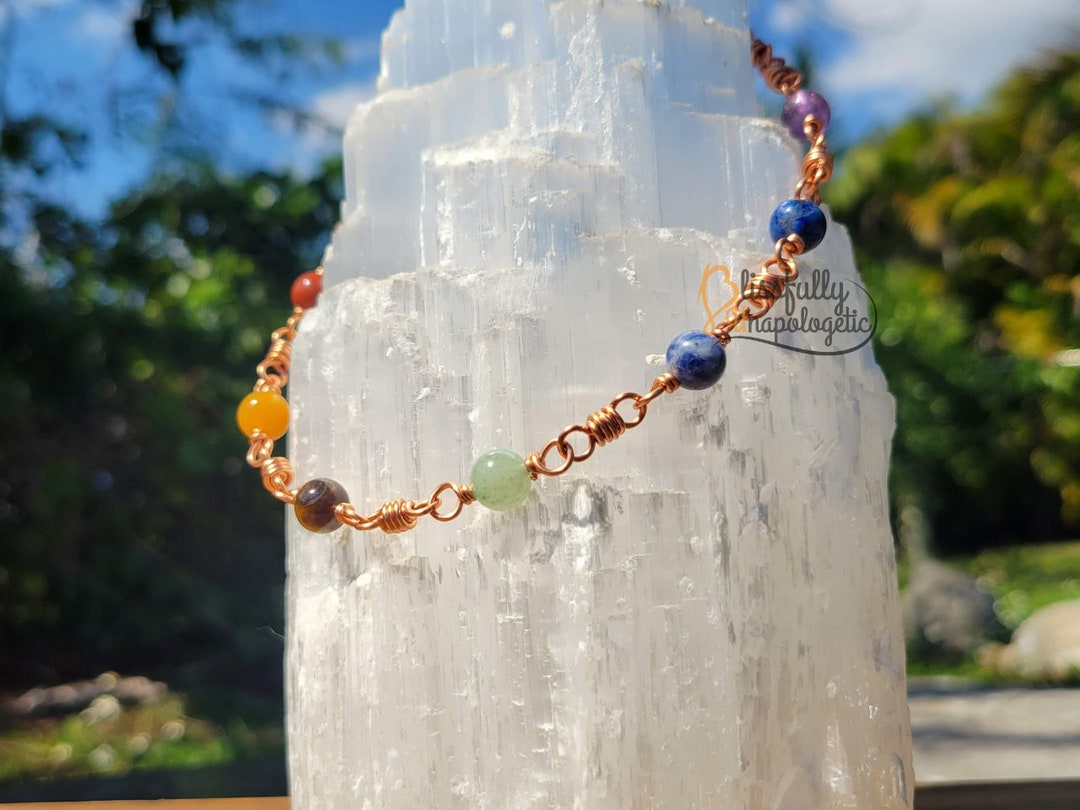Seven Chakras Copper Choker Collar Necklace | Seven Chakras Copper Wire ...