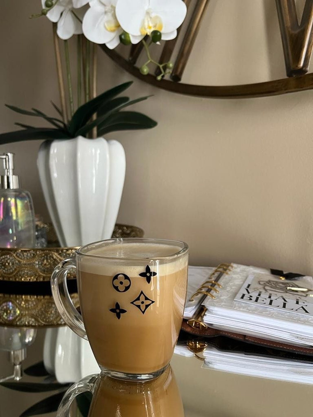 Luxe-inspired Glass Mug | Minimalist | Luxe | - Etsy