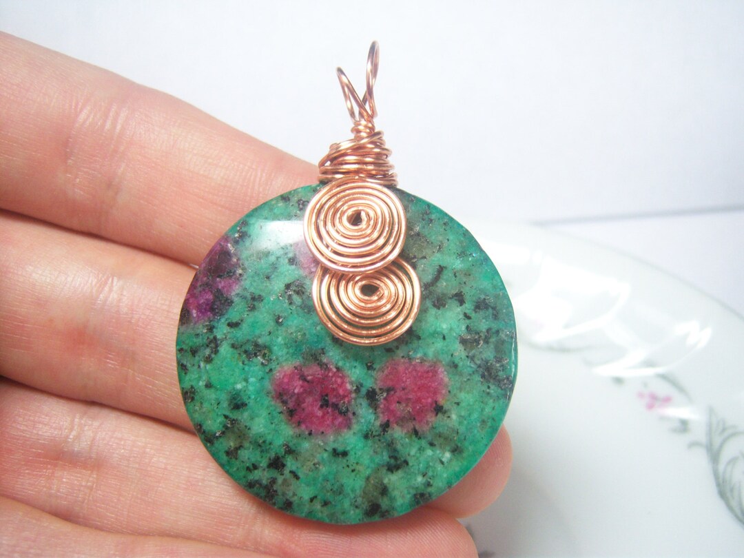 Rubí en alambre de cobre fucsita envuelto chic boho collar de - Etsy España