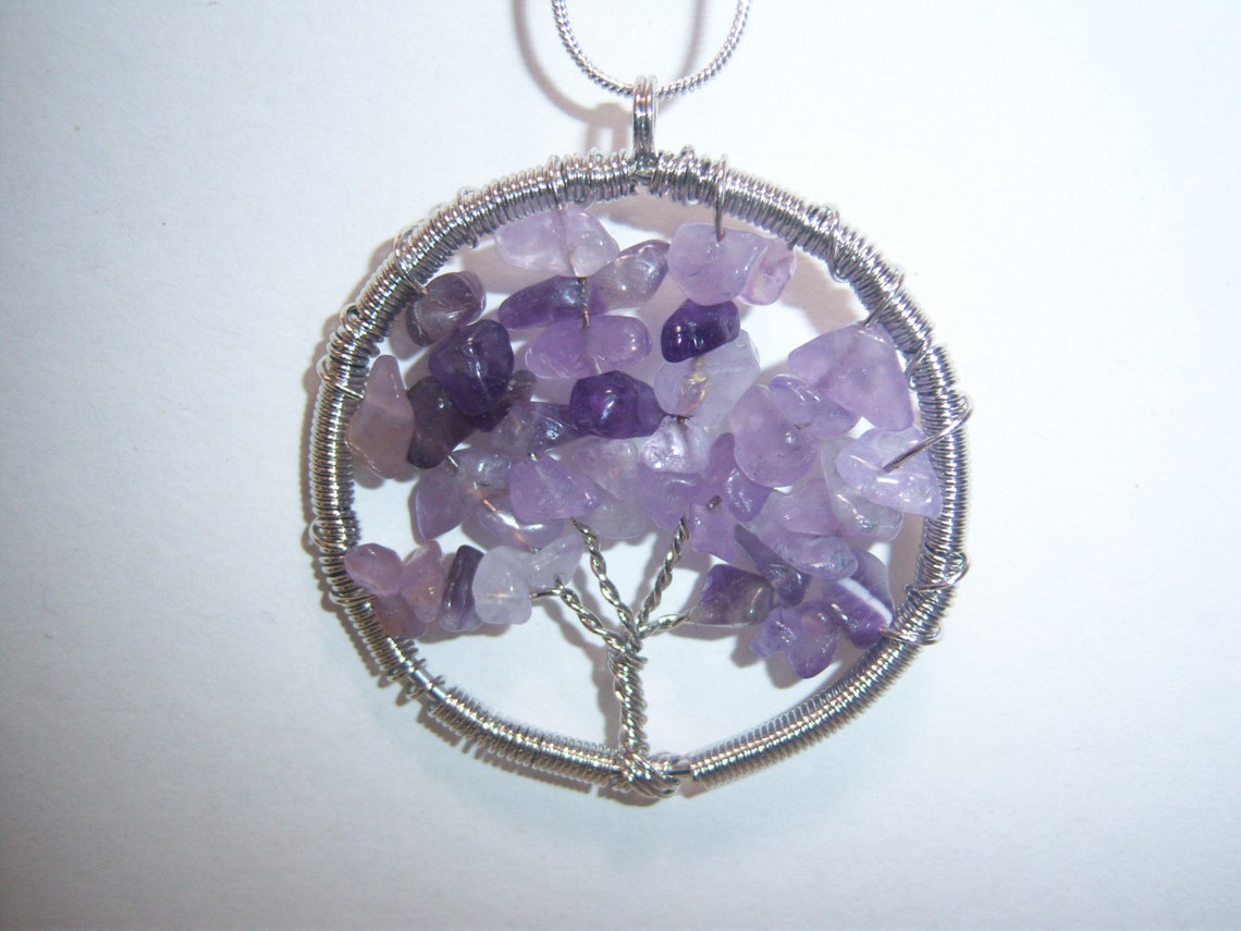 Amethyst Tree of Life Pendant Necklace Knowledge and Wisdom - Etsy