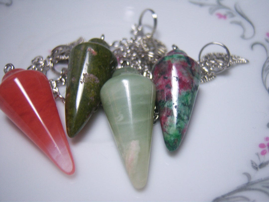 Gemstone Pendulum, Psychic Divination , Metaphysical Stone, Pagan Wicca ...