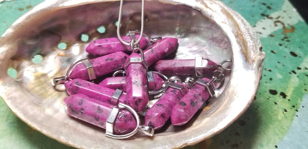 Unisex BOHO Sugilite Healing Crystal Point Layering Pendant Necklace ...