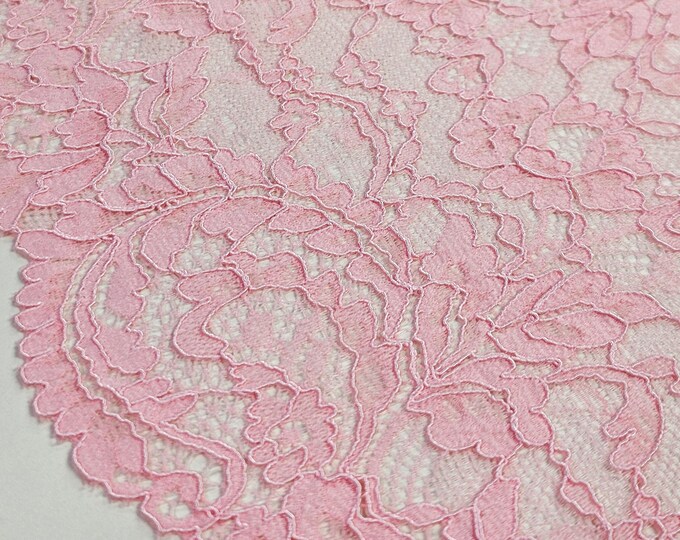 Blush Pink Stretch Lace Trim, Elastic Baby Pink Haberdashery Lace ...