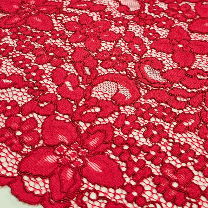 Red Lace Fabric - Etsy